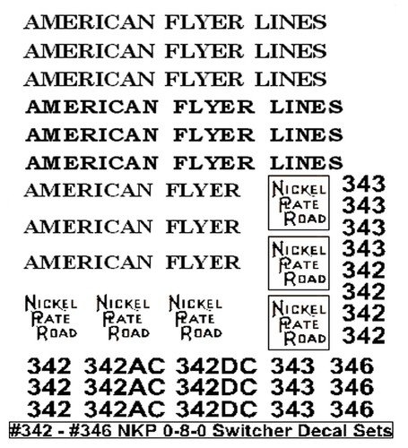 AMERICAN FLYER 0-8-0 "WHITE" Decal Set Plus | eBay