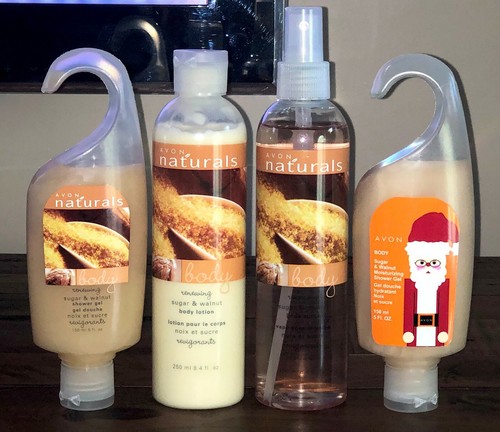 Avon Naturals SUGAR & WALNUT Body Lotion Shower Gel Body Spray (Lot of ...