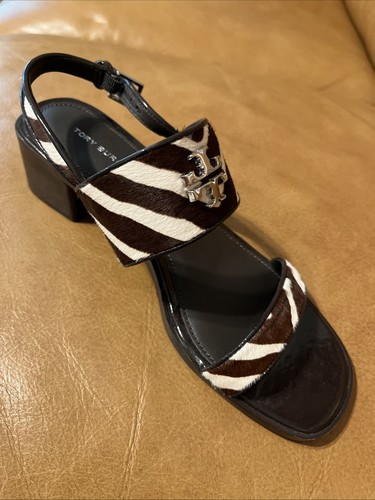 Tory Burch Mini Everly Heel Zebra Haircalf Sandal Sz 7.5, Brand new ...