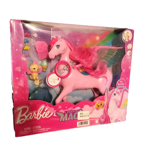 Barbie A Touch of Magic Pegasus Winged Horse and Puppy Toy and ...