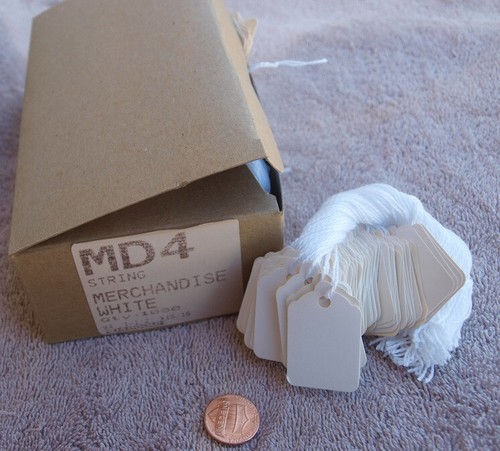 1000 String / Price Tags - Size #4 (1.5" x 15/16")White | eBay