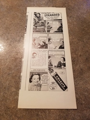 1937 Vintage Print Ad Colgate Ribbon Dental Cream. Stranded | eBay