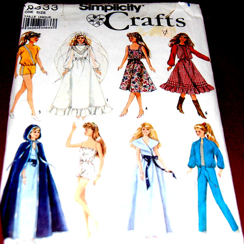 Simplicity VINTAGE Pattern # 8333 - Fashion Doll Barbie Clothes -8 ...