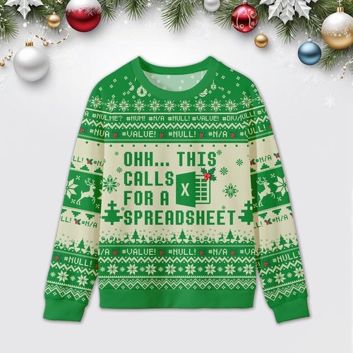 Ohh This Calls For A Spreadsheet Ugly Christmas Sweater, Excel ...