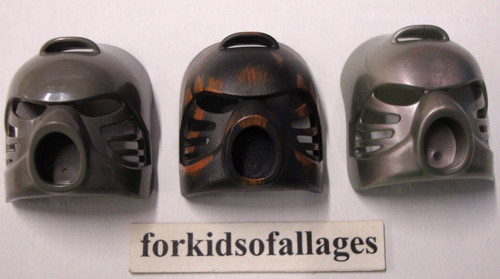 LEGO Bionicle Mask HAU 32505 Lot of 3 Gray, Black with Infected Pattern ...