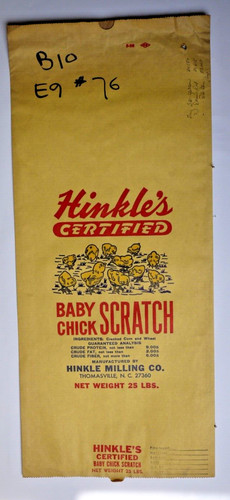 X LARGE Vintage Paper Sack Bag - CHICK SCRATCH, HINKLE MILLING ...