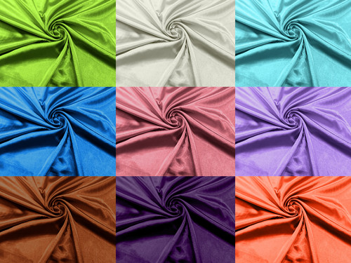 60" Stretch Satin Fabric - Silky Light Weight Stretch Satin Fabric By ...