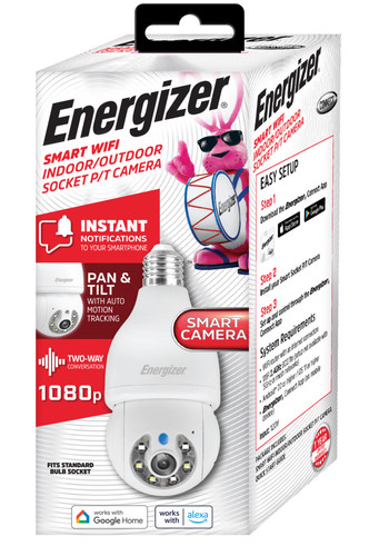 NEW: Energizer 2K Pan & Tilt Light Socket Smart Camera - sealed in box ...