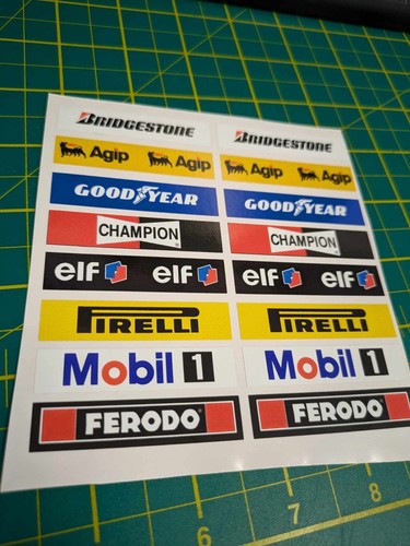 Scalextric Slot Car Decal Sticker Sheet - Model Racing 1/32 1/24 - 16x ...