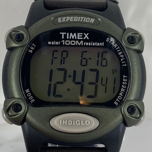 Timex Expedition T48042 Mens Brown Nylon/Leather Digital Dial Quartz ...