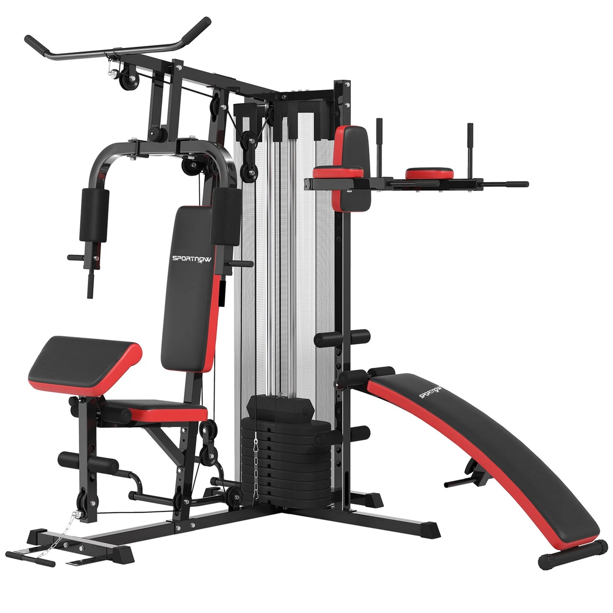 Leg Press Machine 3 Stations Multi Gym TO-191 (weight Stack 60kg Lat ...