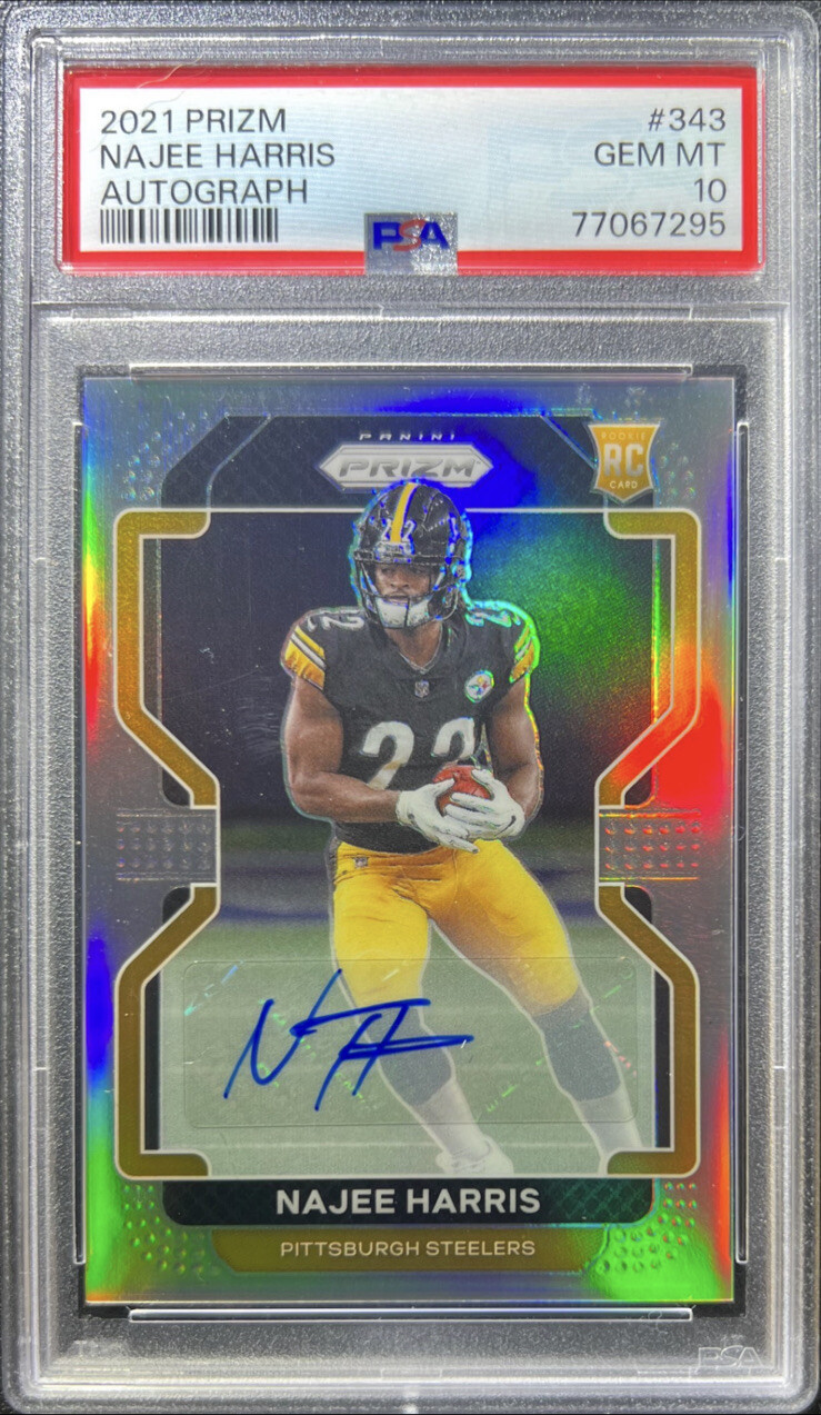 Najee Harris 2021 Prizm #343 Rookie Autographs - Silver PSA 10 Price ...