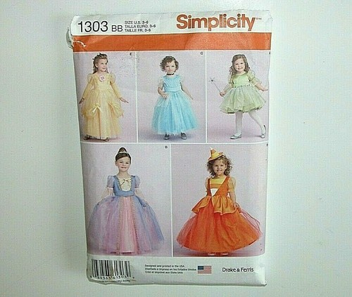 Simplicity 1303 Halloween Pattern Princess Girl Child 3-6 Fairy ...