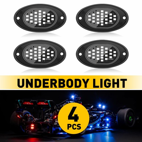 Blue LED Rock Lights Underbody Light For Jeep Offroad Truck ATV UTV 4X4 ...