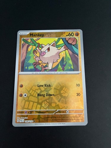 Pokémon TCG Mankey Scarlet Violet Paldea Evolved 106/193 Reverse Holo ...
