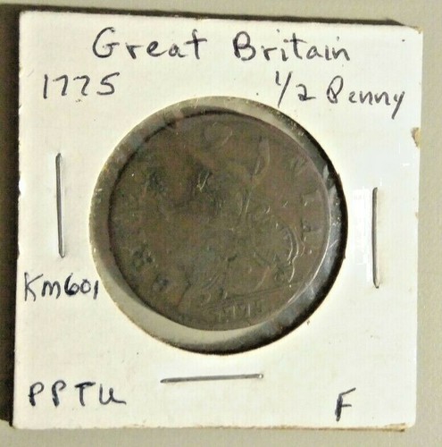 1775 Great Britain Half 1/2 Penny Copper Coin KM# 601 fine | eBay
