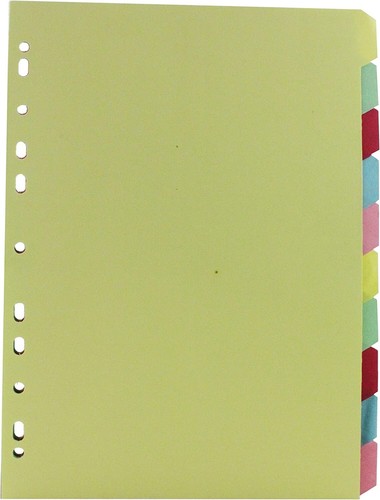 Filing File Dividers A4 Multi Punched Coloured Inserts Paper 10 Part | eBay