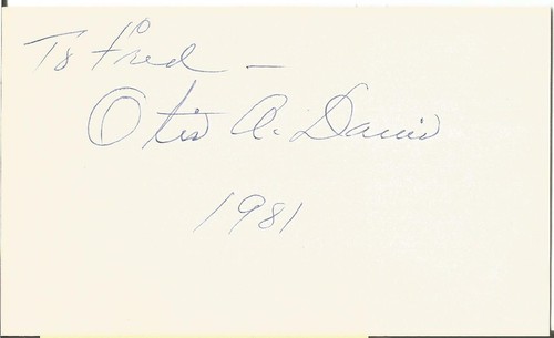 Otis Davis autographed 3 x 5 index card MLB Guaranteed to Pass | eBay