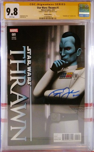 💥 CGC 9.8 TIMOTHY ZAHN SIGNED STAR WARS THRAWN #1 ANIMATION 1:10 ...