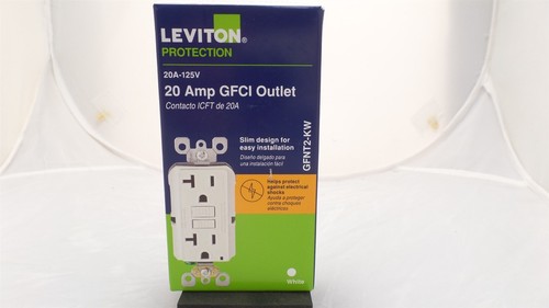 LEVITON GFNT2-KW SMARTLOCK SELF-TEST 20A ROUNDED CORNER 5-20R GFCI ...