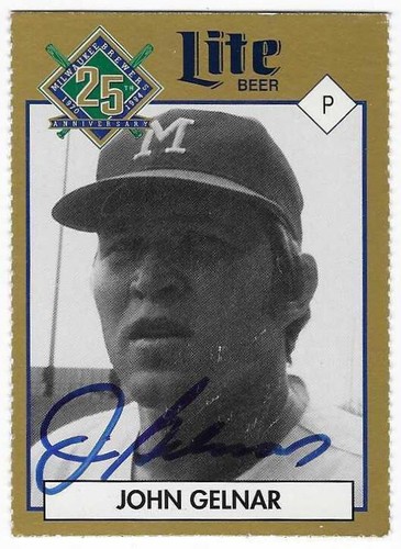 JOHN GELNAR 1994 25TH ANNIVERSARY MILLER BREWING AUTOGRAPHED SIGNED ...