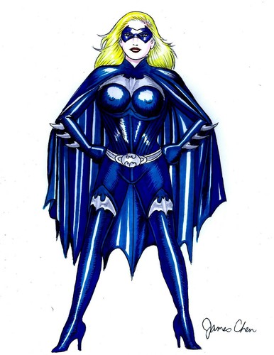 ALICIA SILVERSTONE BATGIRL ORIGINAL COMIC ART COLOR SKETCH ON CARD ...