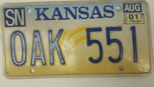 2001 KANSAS Shawnee County License Plate OAK 551 | eBay