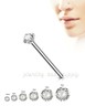 20G 18G 3/4" 2mm CZ Prong Set Surgical Steel Fishtail Autoclavable Nose ...
