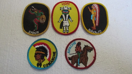 COLLECTION FIVE NATIVE AMERICAN EMBROIDERED PATCHES WARRIOR CHIEF | eBay
