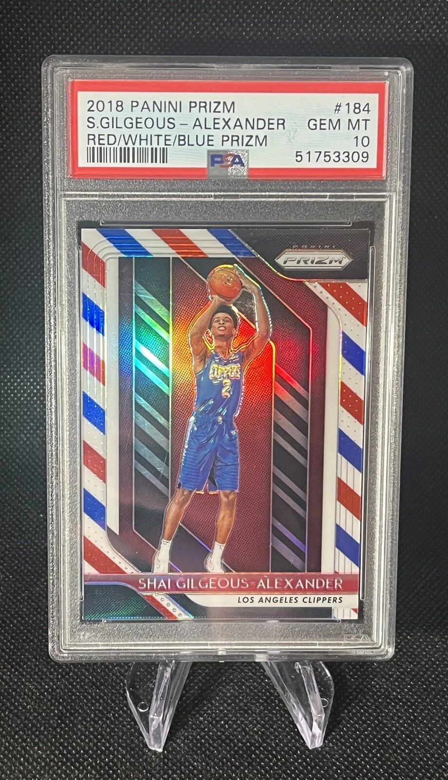 Shai Gilgeous-Alexander 2018 Prizm #184 Red White Blue PSA 10 Price ...