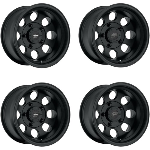 Set 4 16" Pro Comp PA69 Vintage Flat Black 16x8 Wheels 5x4.5 -12mm ...