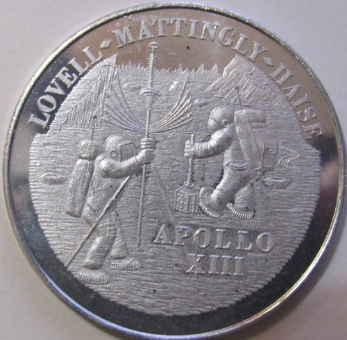 APOLLO 13th ORIGINAL CREW COIN BEFORE MATTINGLY WAS EXPOSED TO GERMAN ...