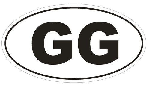 GG Guernsey Oval Bumper Sticker or Helmet Sticker D2065 Euro Oval ...