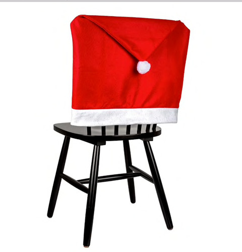 3 Santa Hat Chair Cover Xmas Decor 19.6" x 23.6" dining room kitchen ...