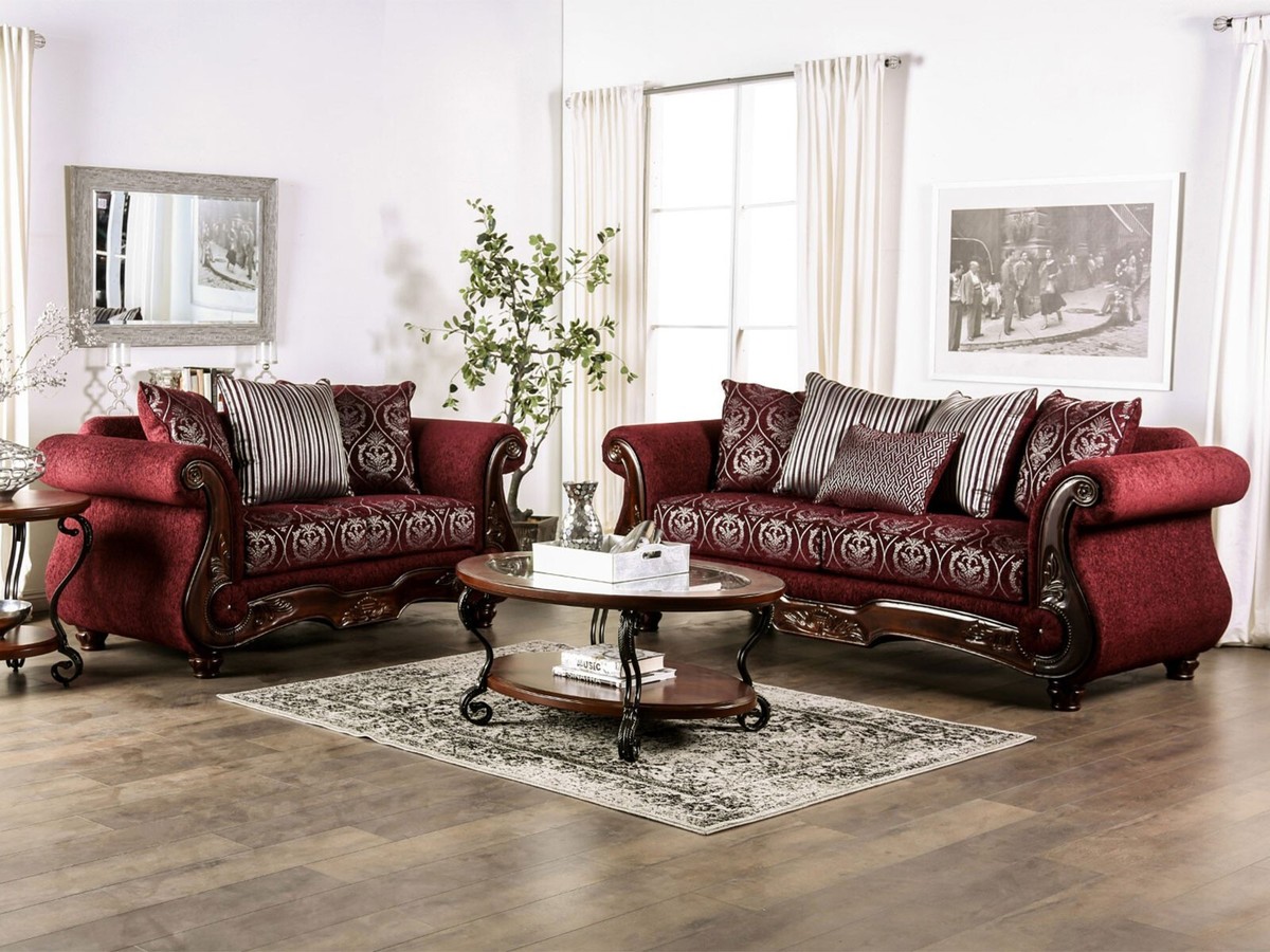 Sofá Cama De Tela Roja Sofá Cama Ciprés Tela Felpa Rojo