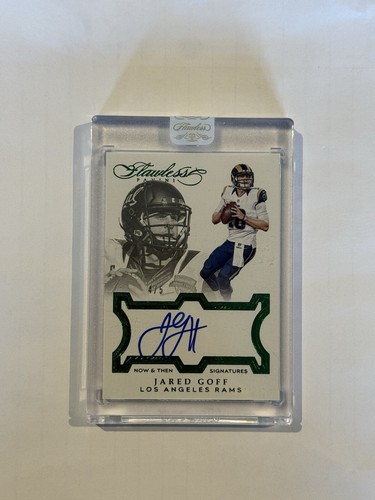 2016 Panini Flawless Jared Goff Now & Then Emerald Signatures Rookie /5 ...