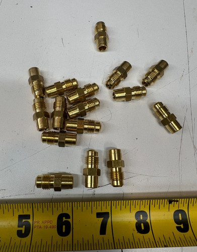 lot-of-15-castel-access-fittings-1-4-sae-flare-x-1-4-male-ods-brass