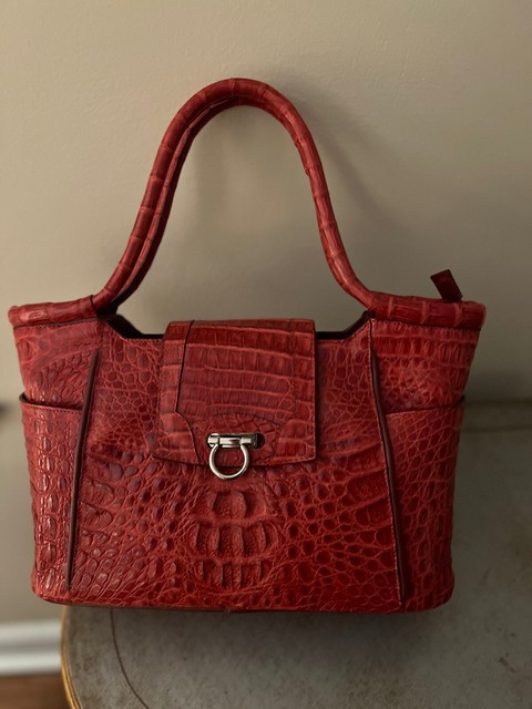Red Crocodile Purse