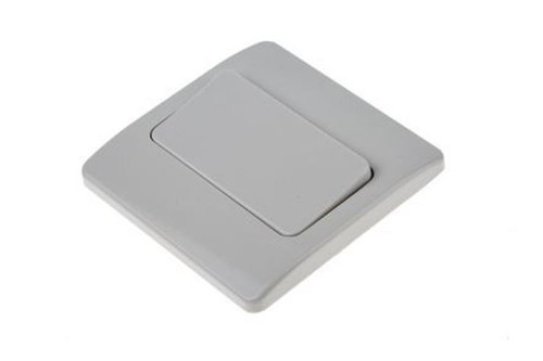 White Flush Mount Rocker Light Switch White, 2 Way Screwed, 1 Gang BS ...