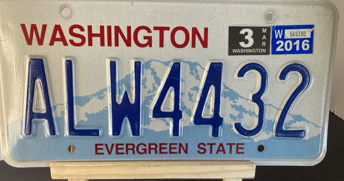 2016 Washington Evergreen State License Plate #ALW4432 Man Cave Garage ...