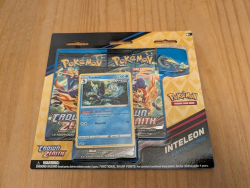 Pokémon TCG Crown Zenith Inteleon Triple Booster Pack Pin Collection ...