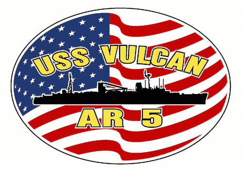 USS VULCAN AR 5 Oval Decal / Sticker Military USN U S Navy MADE IN U.S ...
