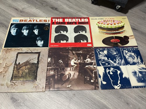 Estate Lot of 6 LPs: Beatles / Led Zep / Rolling Stones vinyl records ...