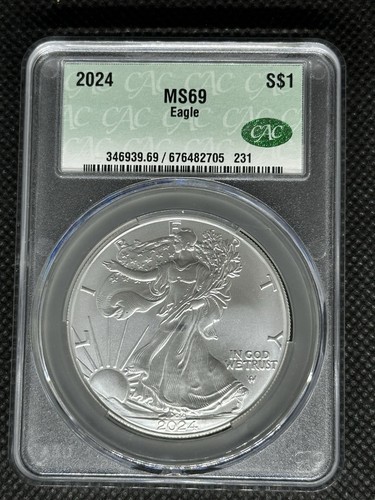 🇺🇸 2024 W American Silver Eagle $1 CAC MS 69 CACG West Point Mint | eBay