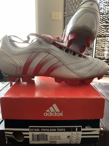 ADIDAS PREDATOR PULSION SILVER RED FG US 12 / UK 11.5 Beckham Real ...