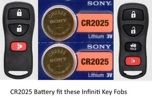 2 Pk Remote Key Fob Battery Sony Murata CR2025 Fits INFINITI Key FOBS ...
