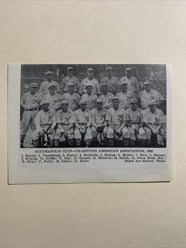Minneapolis Millers Rube Benton Harry Rice Rosy Ryan 1932 Baseball Team ...