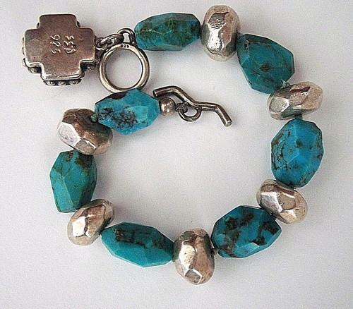 DESIGNER SIMON SEBBAG 925 STERLING SILVER NATURAL GEMSTONE TURQUOISE ...