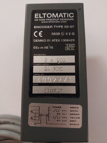 Eltomatic 02-07 Shaft Encoder DEMKO 01 ATEX 130642X *GREAT CONDITION ...