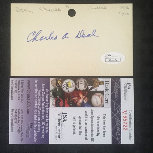 1912-21 HAND SIGNED TIGERS/BRAVES/CUBS MLB *CHARLIE DEAL* JSA/COA (D ...